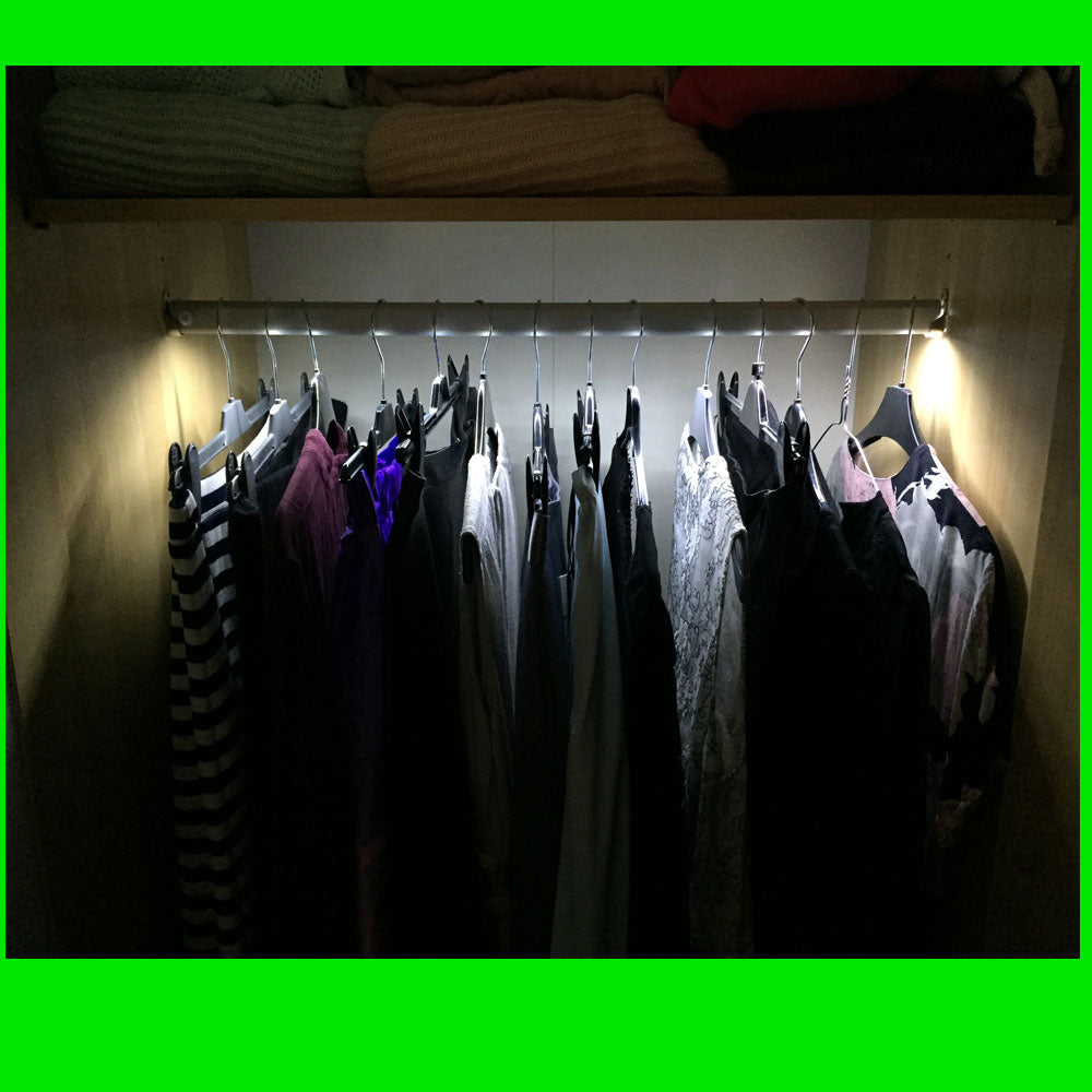 Angled LED Wardrobe Lights - 9.6W 120 LEDs - Bespoke lengths PIR to ...